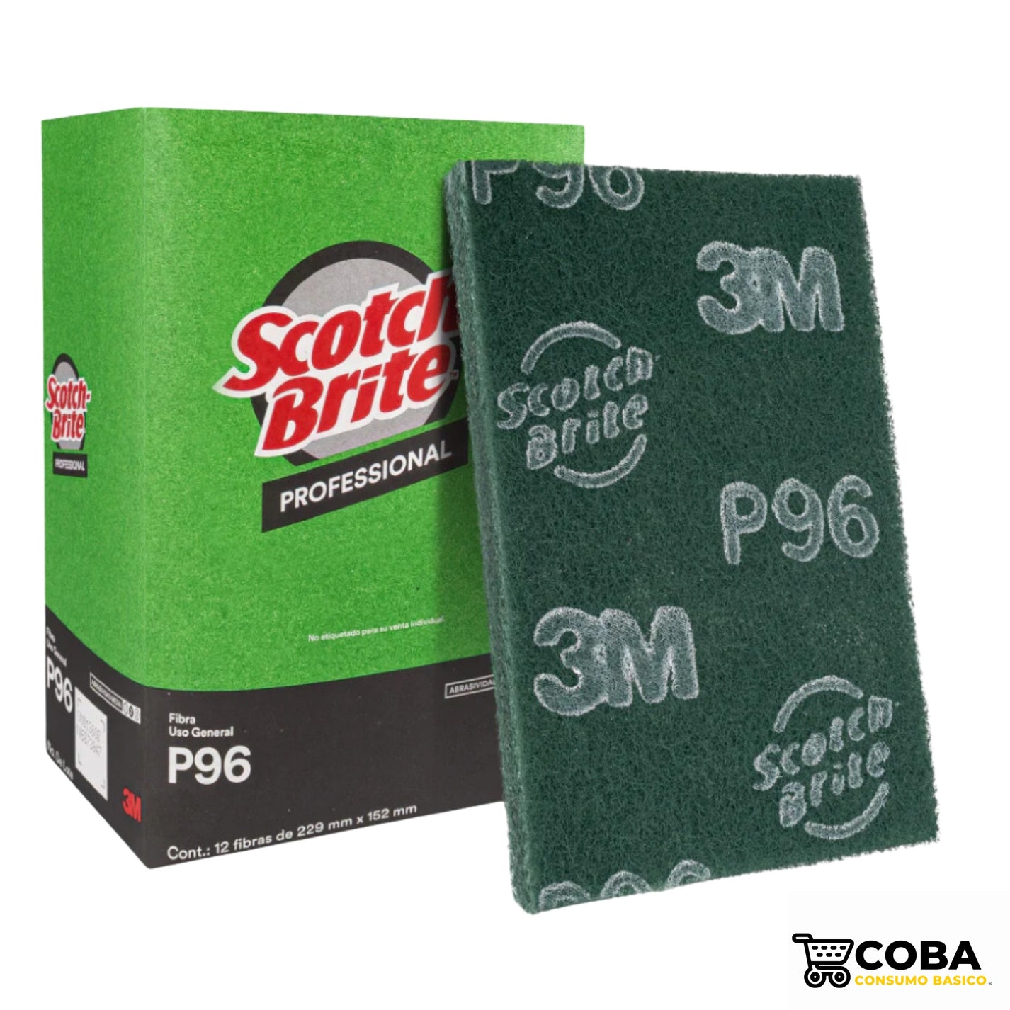 Fibra verde 3M Scotch Brite - P96 – COBA- Consumo básico